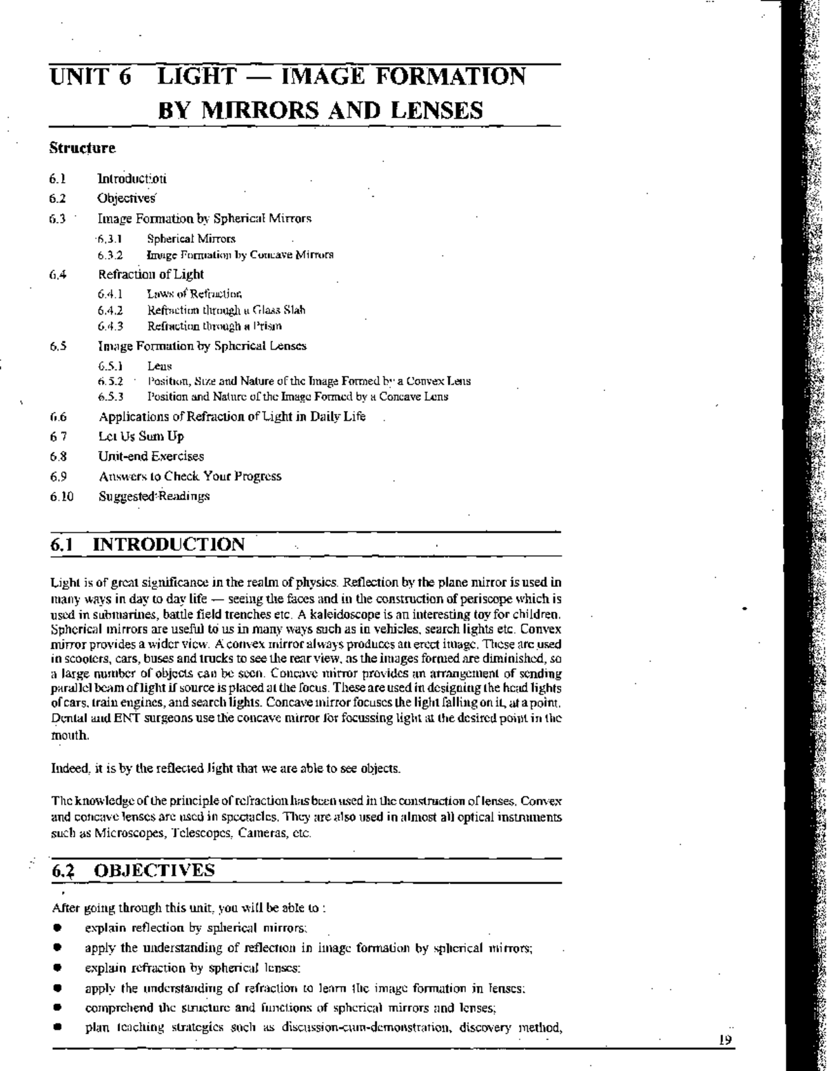Unit-6 - ####### UNIT 6 LIGHT - IMAGE FORMATION BY MIRRORS AND LENSES ...