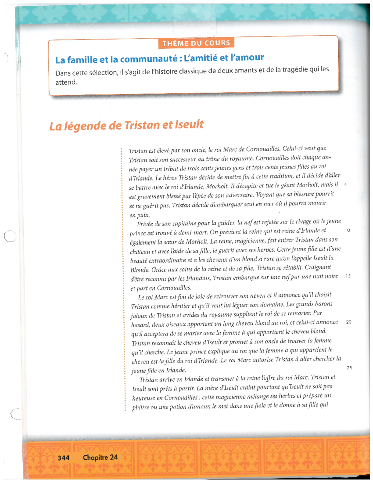 La Légende de Tristan et Iseult - THÈME DU COURS La famille et la ...