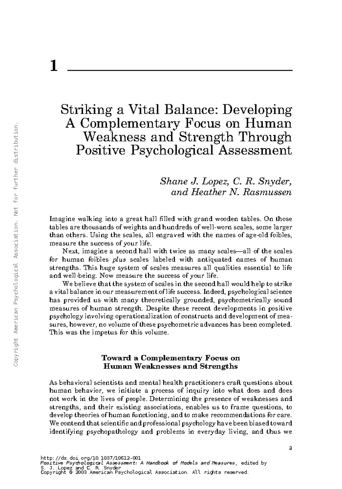1 Striking a vital balance - 1 Striking a Vital Balance: Developing A ...