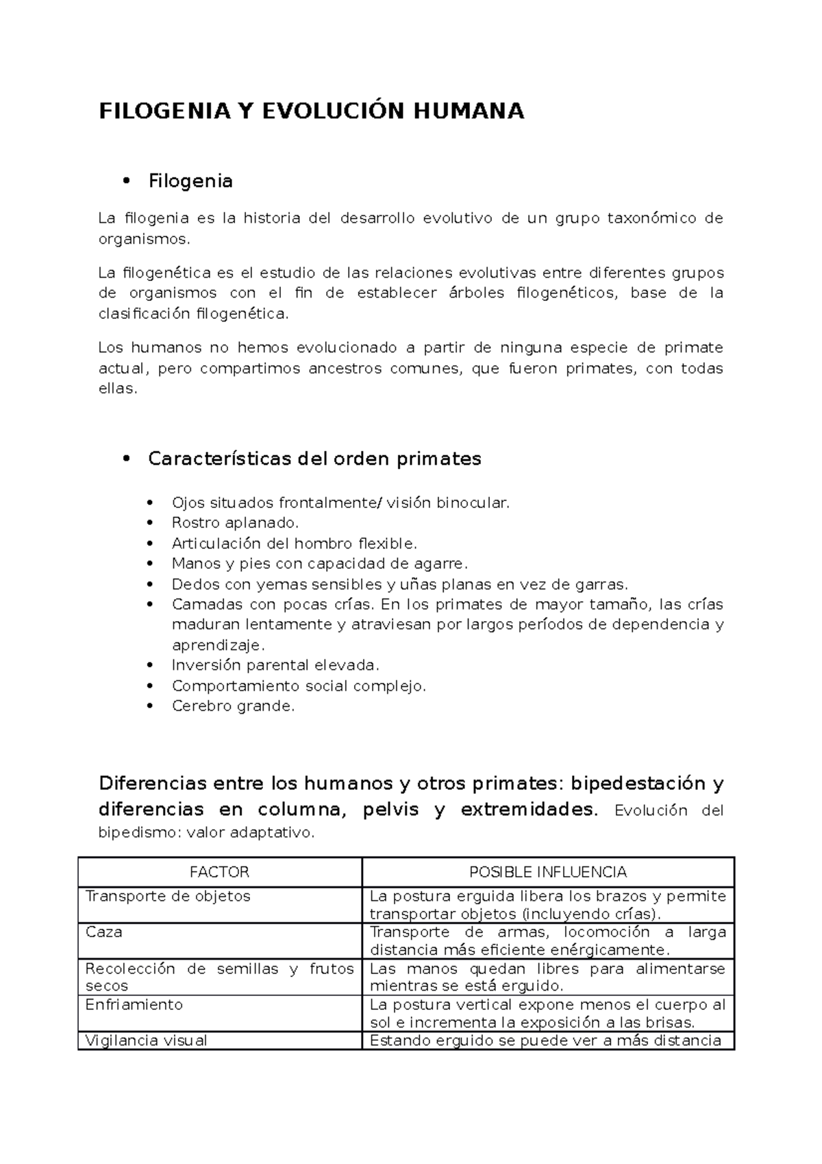 Filogenia Y Evolución Humana - FILOGENIA Y EVOLUCIÓN HUMANA Filogenia ...