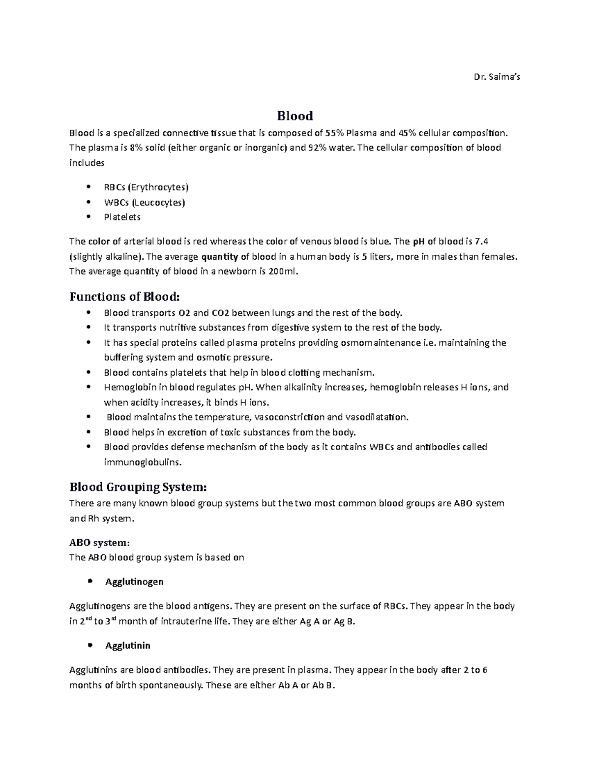 Blood theory - These notes provide easy way of learning anatomy and ...