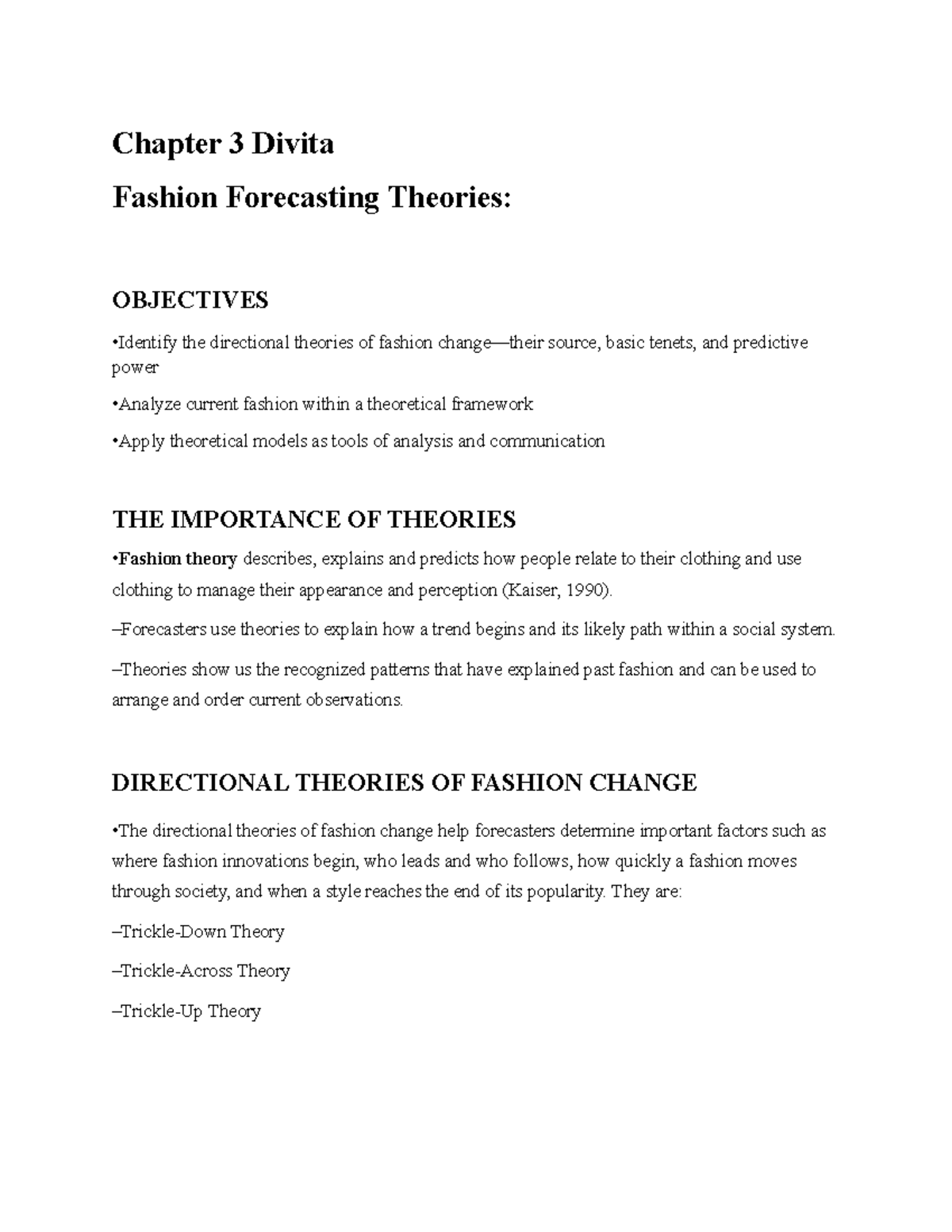 Chapter 3 Fashion Forecasting Theories - Chapter 3 Divita Fashion ...