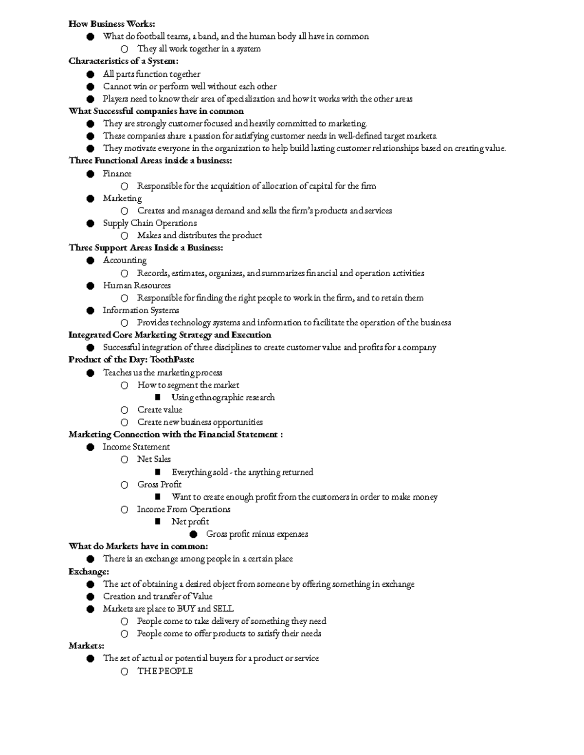 Marketing Lecture Notes Final Study Guide - How Business Works: What do ...
