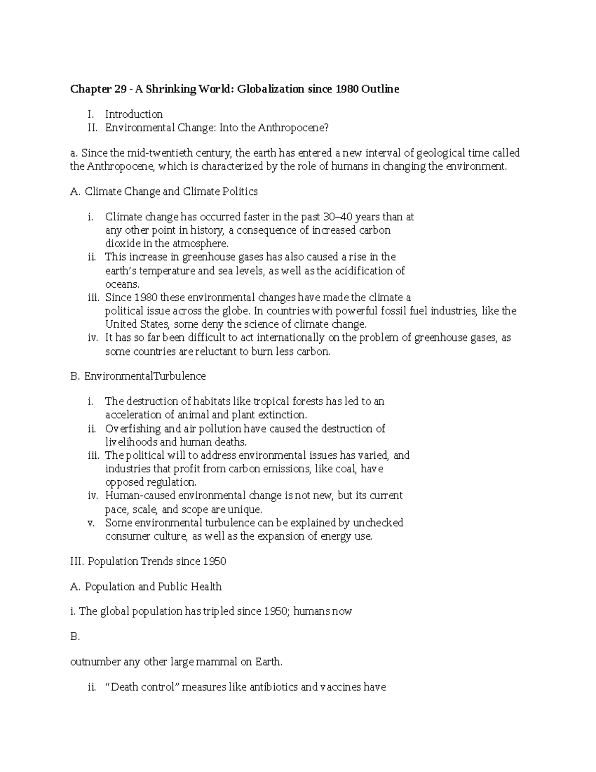 Chapter 29 Outline World History - Chapter 29 - A Shrinking World ...