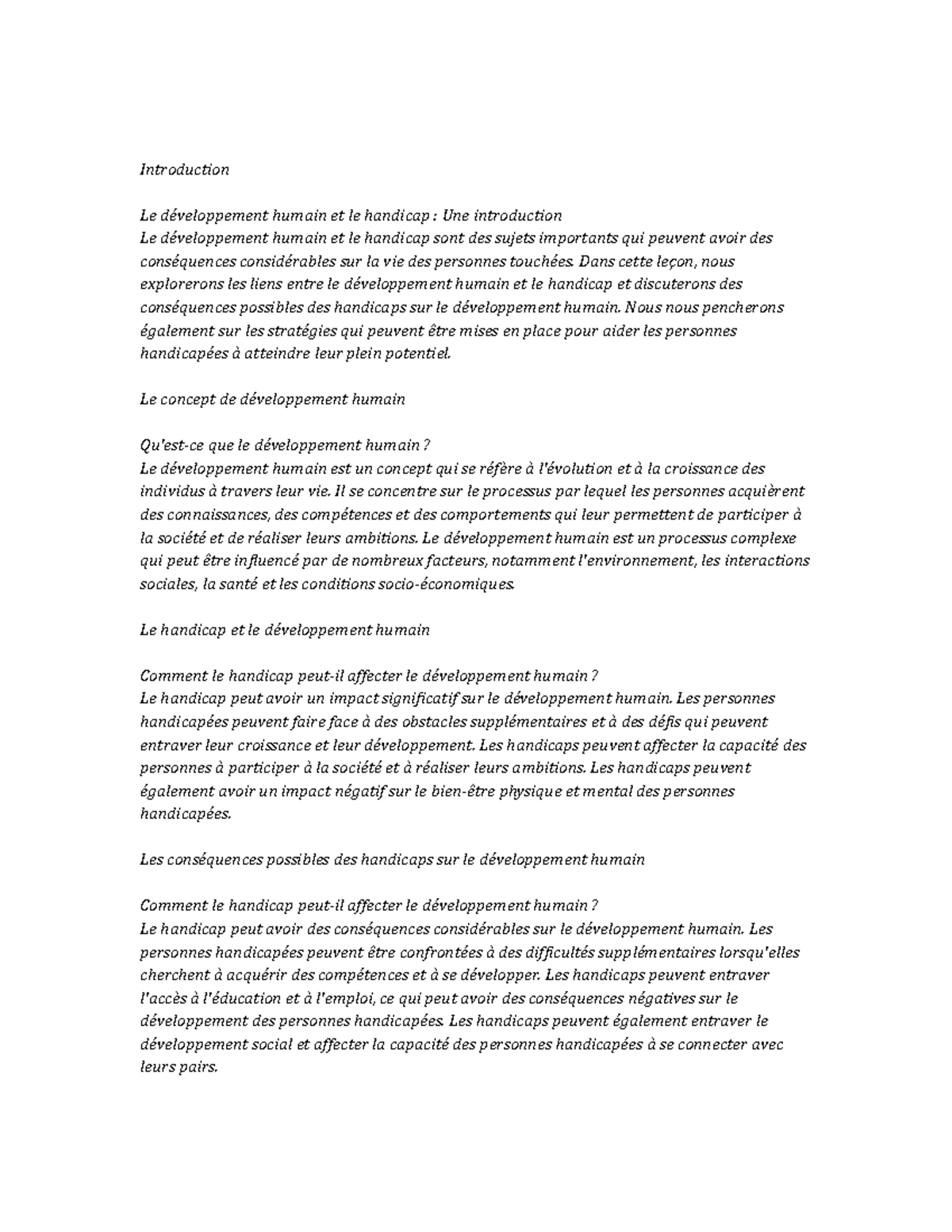 Disability and Human Development Study Notes - Introduction Le ...