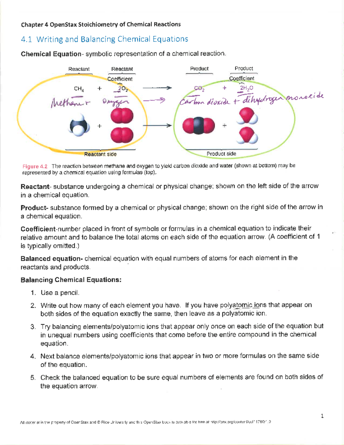 Chapter 4 Open Stax Notes filled out - CHEM 1111 - Studocu