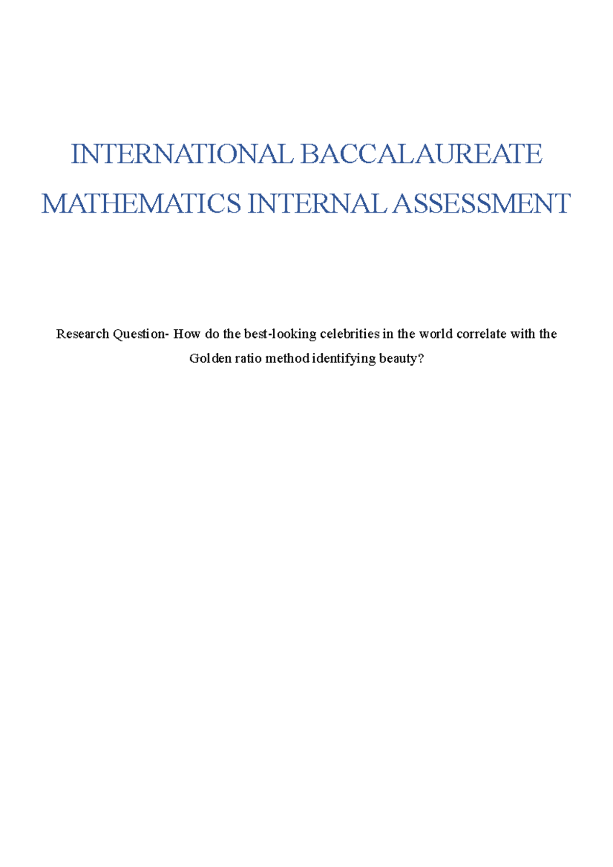 Final MATH IA for ib documents which scored 7 - INTERNATIONAL ...