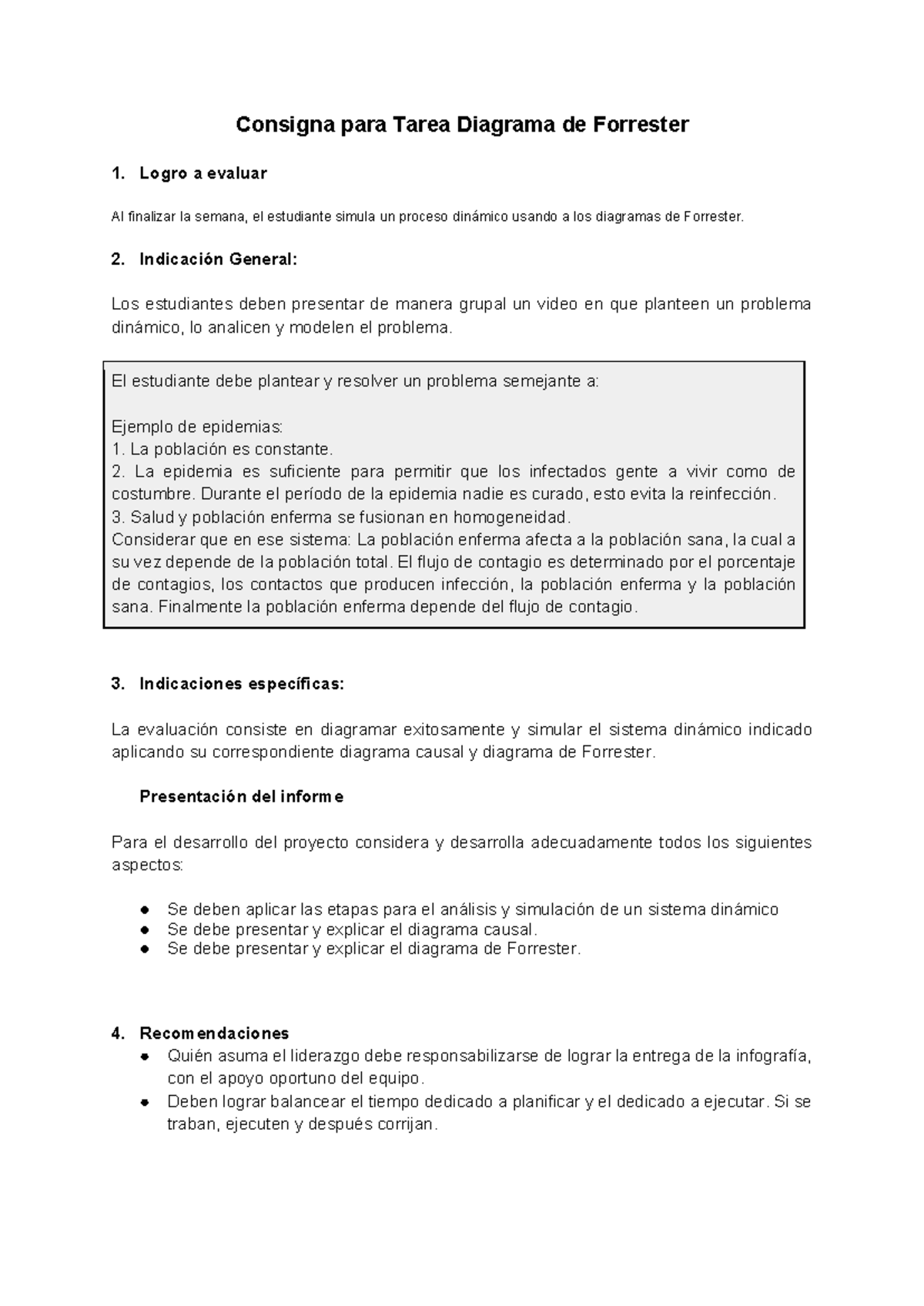 S06 s1 Actividad grupal - enunciado - Consigna para Tarea Diagrama de Forrester Logro a evaluar ...