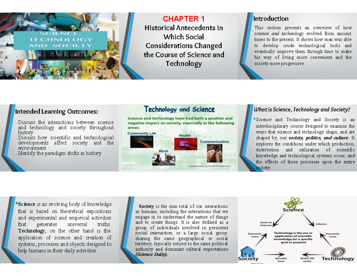 STS Chapter 1A - none - CHAPTER 1 Historical Antecedents in Which Social Considerations Changed ...