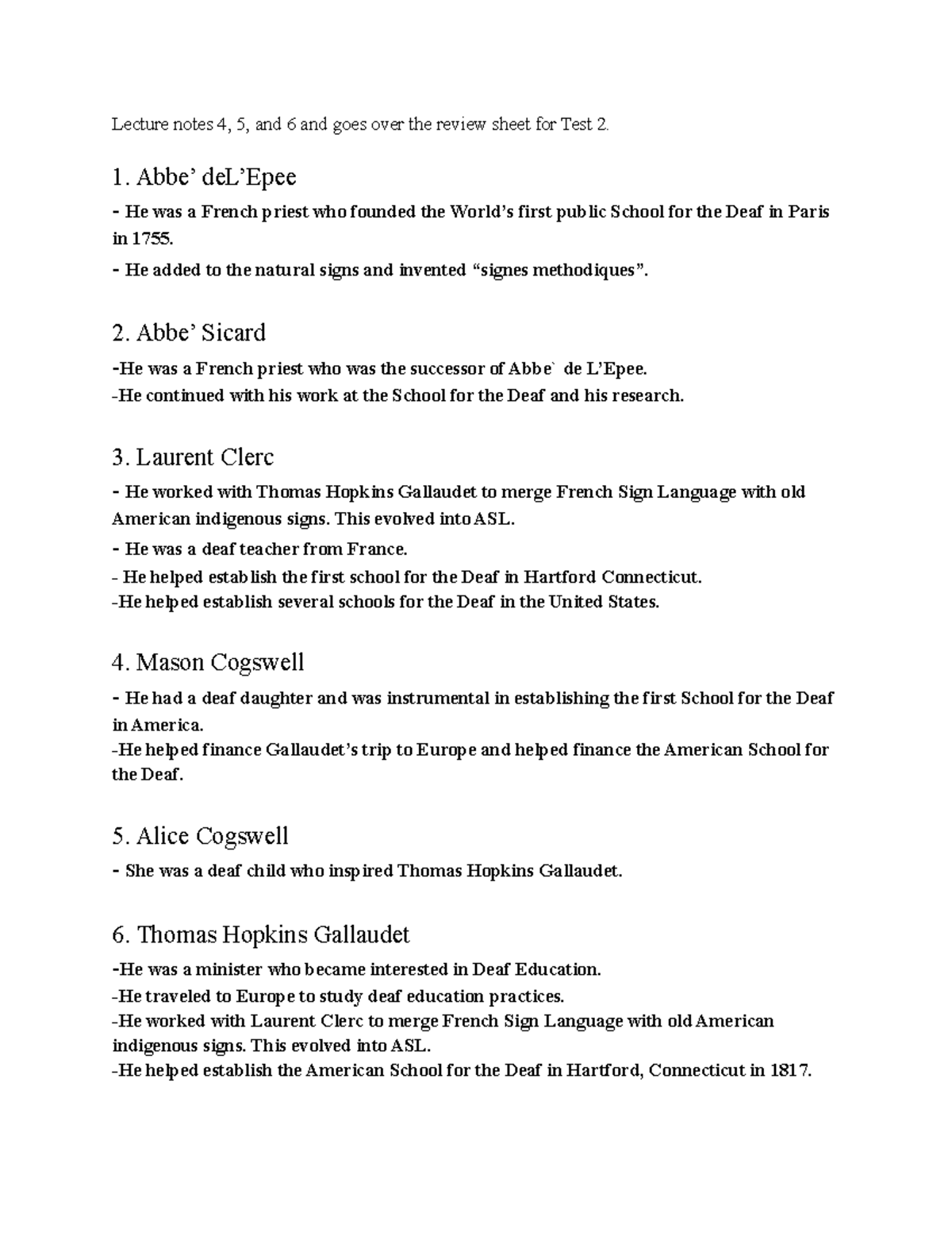 Deaf studies test 2 answers - Lecture notes 4, 5, and 6 and goes over ...