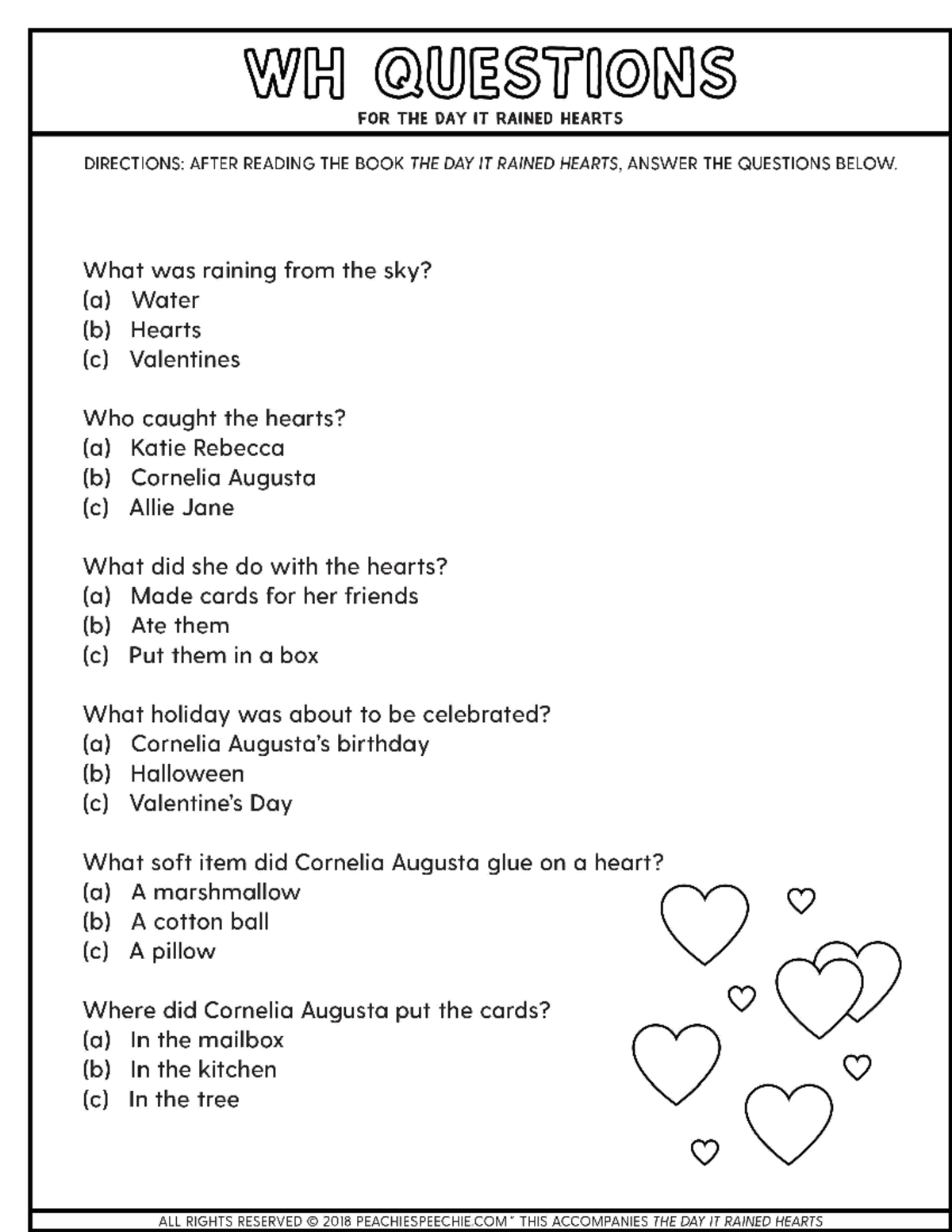 The Day it Rained Hearts Questions - Teaching English in the Elementary ...