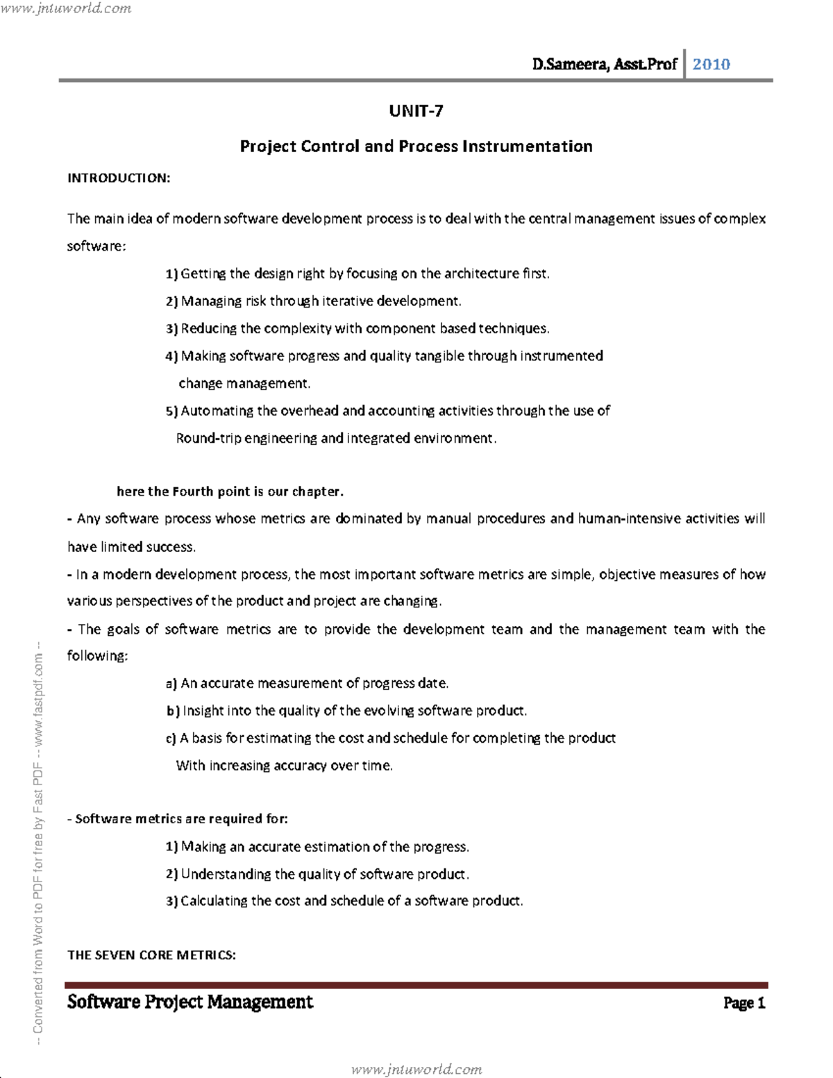 SPM4 - BTECH CSE 3-1 SPM - - Studocu
