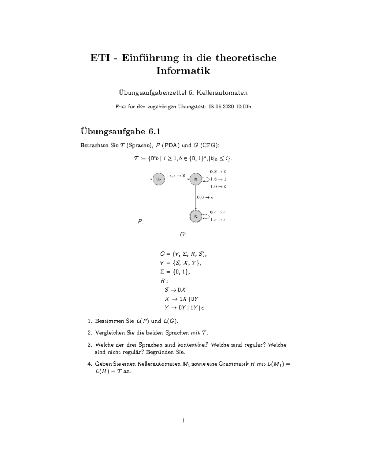Zettel 06 uebungsaufgaben loesung - ETI - Einführung in die ...