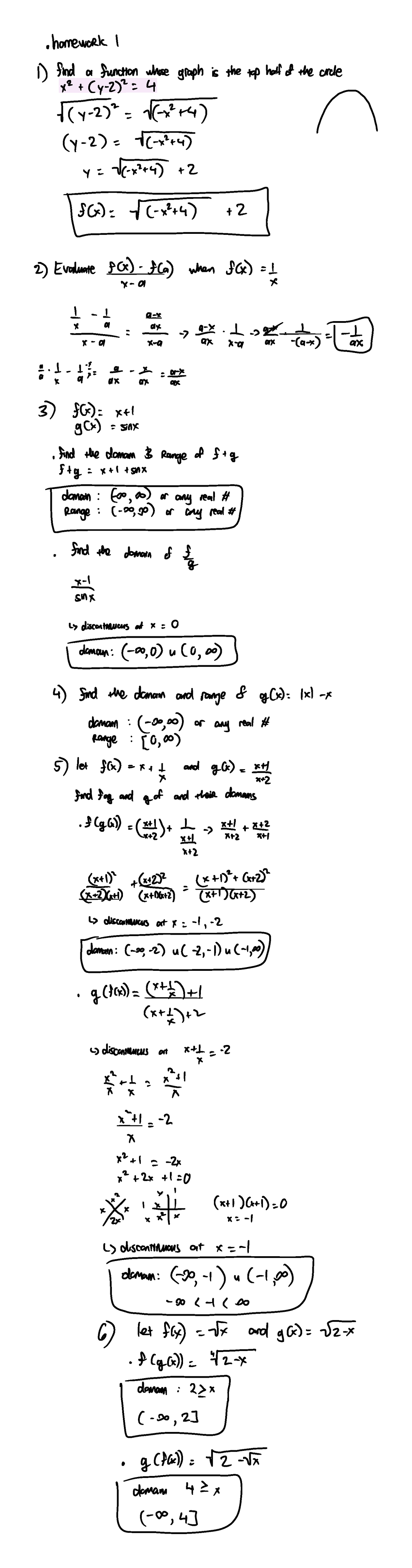 Calc Homework - • h om ew or k I 1 ) f i nd a func t ion w ho s e gr ...