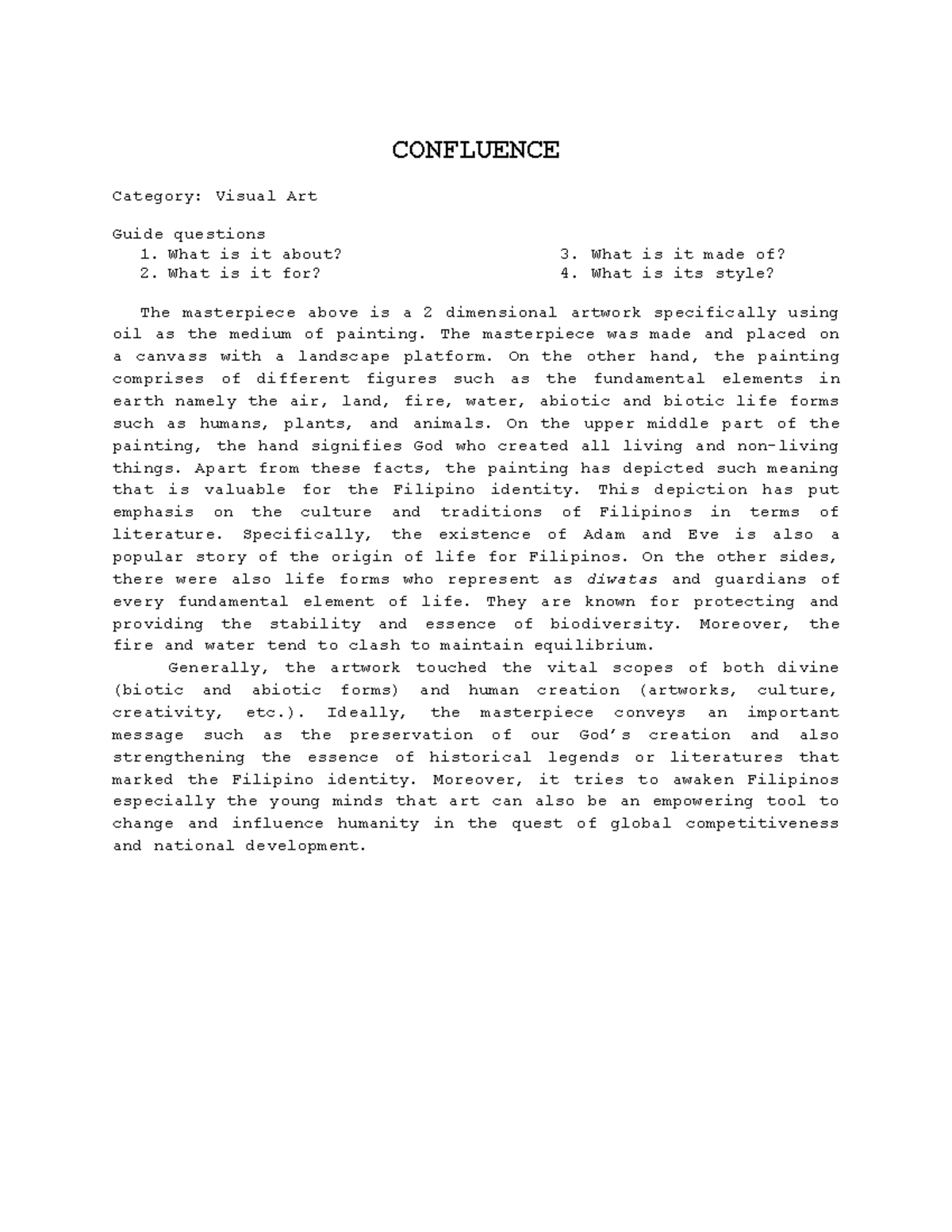 Confluence - Art interpretation - CONFLUENCE Category: Visual Art Guide ...