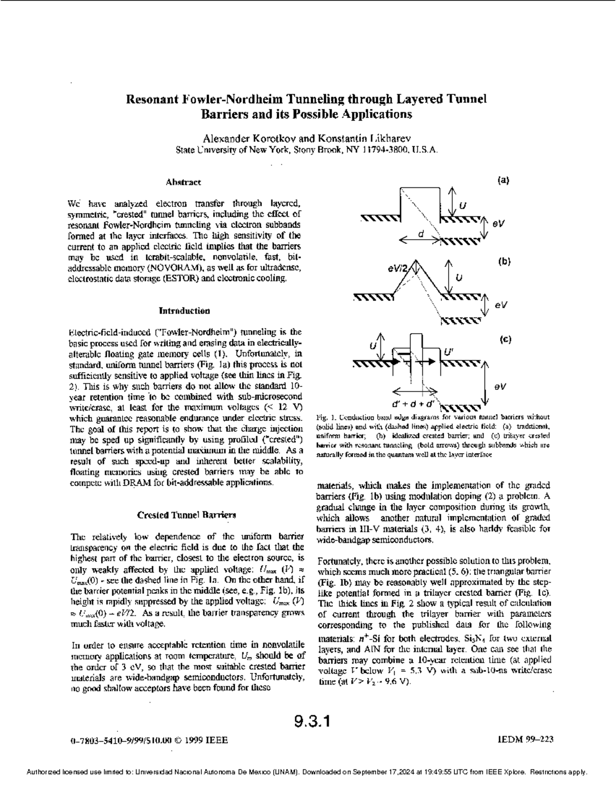 Resonant Fowler-Nordheim tunneling through layered tunnel barriers and ...