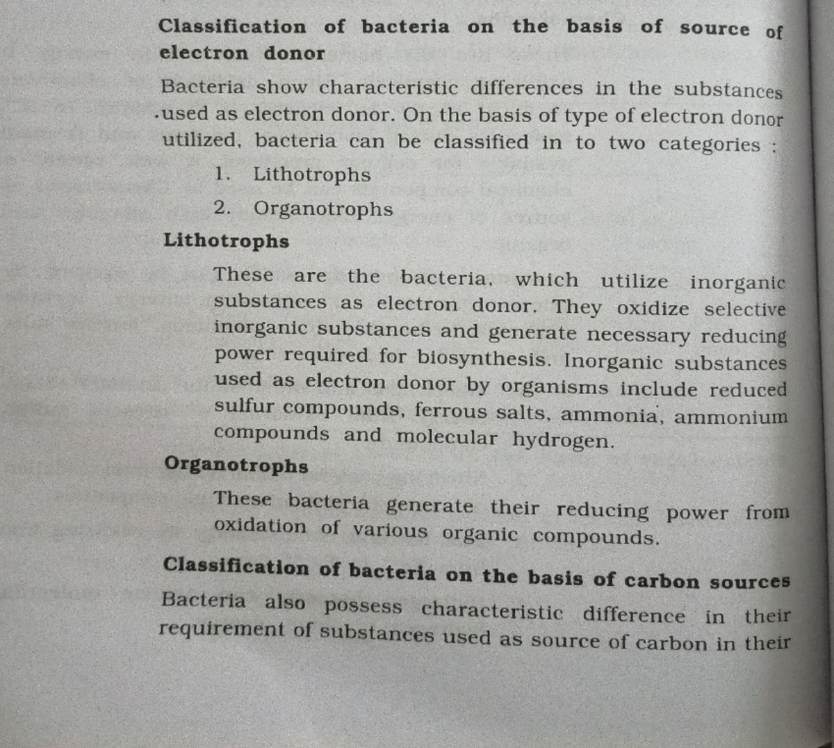 Classification of Bacteria - On the basis of type of electron donor ...