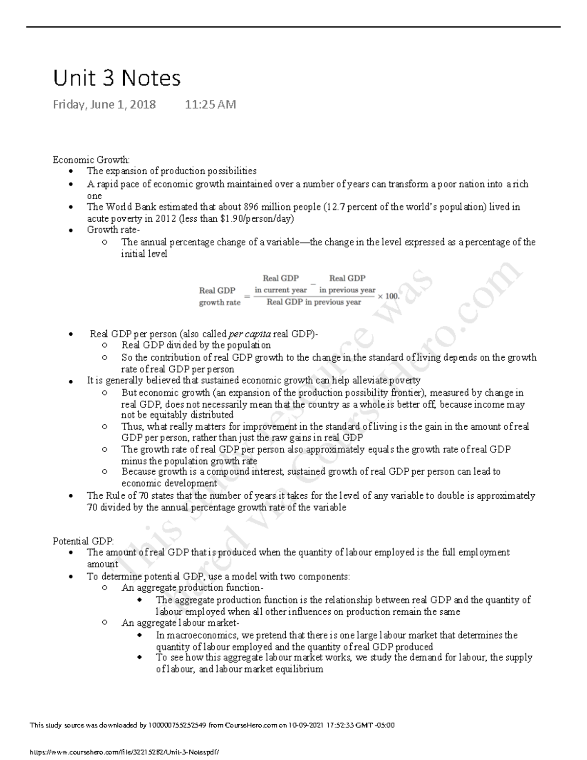 Macroeconomics Unit 3 Notes athabasca university - Econ 248 - AU - Studocu