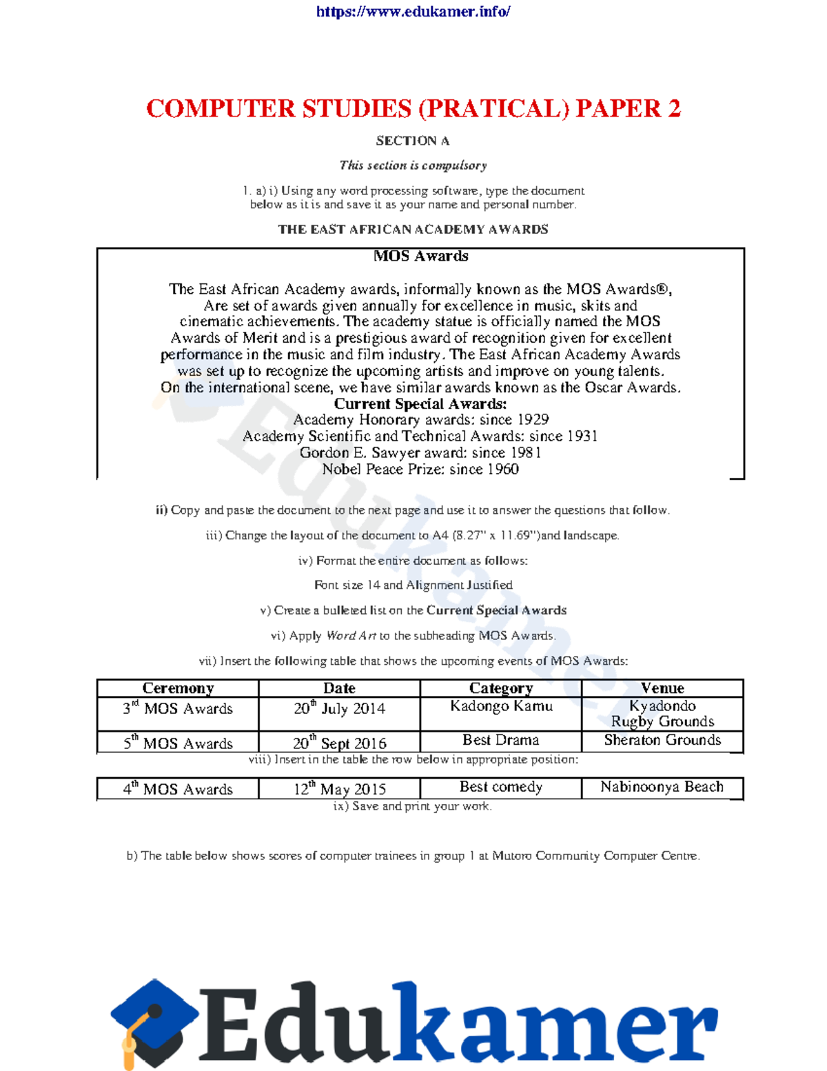 Uneb Computer- Studies-paper-2-2019 - COMPUTER STUDIES (PRATICAL) PAPER ...