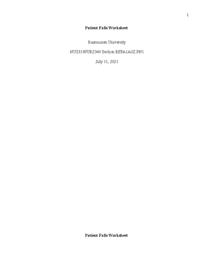 Improving patient worksheet - Module 04 – Written Assignment Improving ...