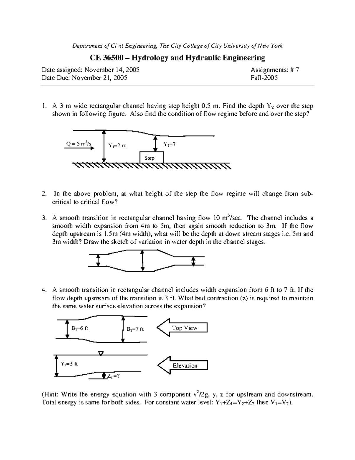 CE365 Hydro, HW 7 - homework - Department of Civil Engineering, The ...