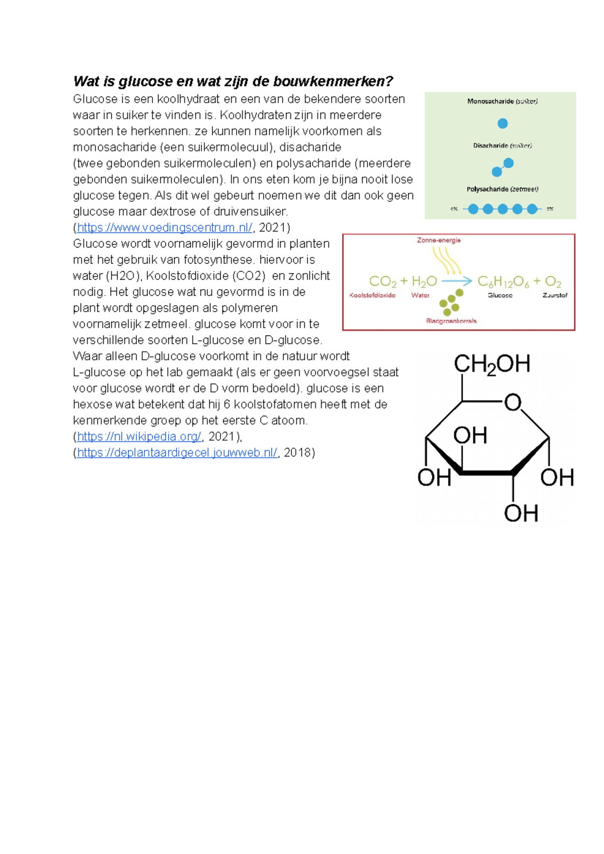Literatuur onderzoek glucose - Wat is glucose en wat zijn de ...