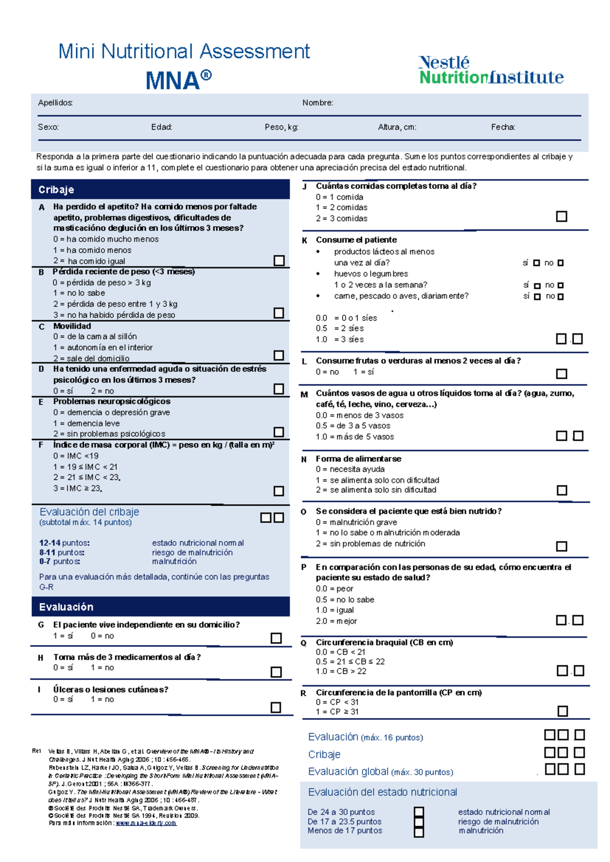 MNA-spanish-1 240517 125406 - Mini Nutritional Assessment MNA ® A ...