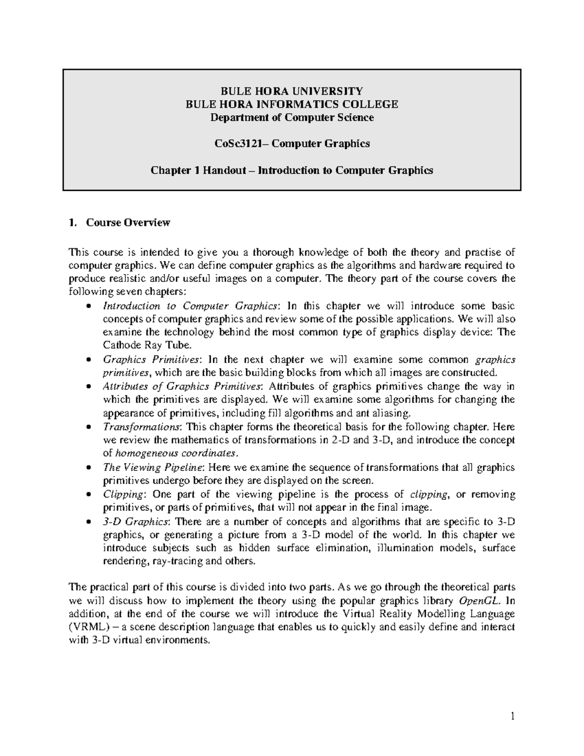 Chapter 1 - Introduction to Computer Graphics - BULE HORA UNIVERSITY ...