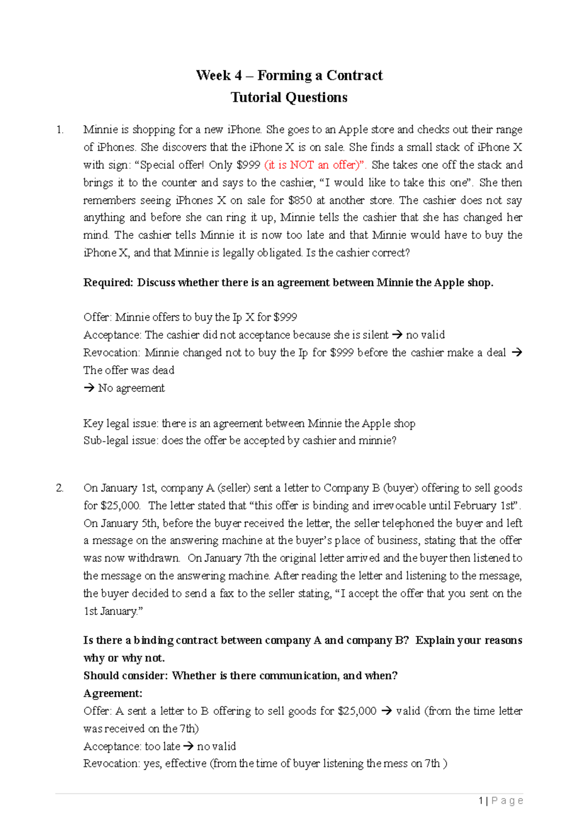 Week 4 Tutorial Questions - 2021 [Official Version] - Week 4 – Forming ...