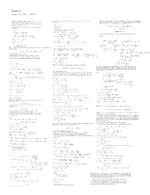 Exam 1 cheatsheet - CHE 312 - Exam 1 Tuesday, June 7, 2022 1:05 PM ...