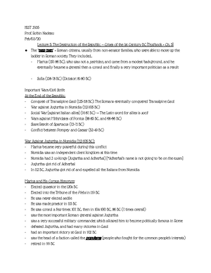 HIST 2935 lecture 2 - Winter 2020 Professor Robin Nadeau - HIST 2935 ...