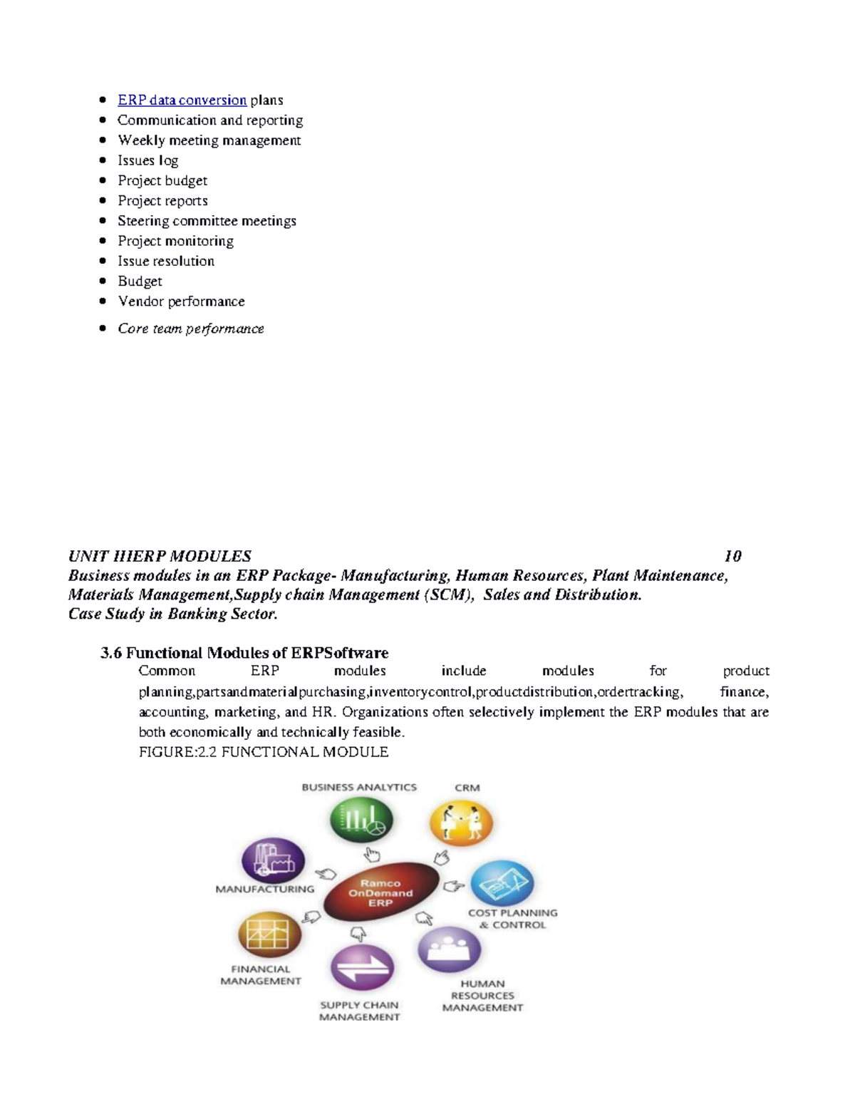 ERP Notes Unit 3 - ERP data conversion plans Communication and ...