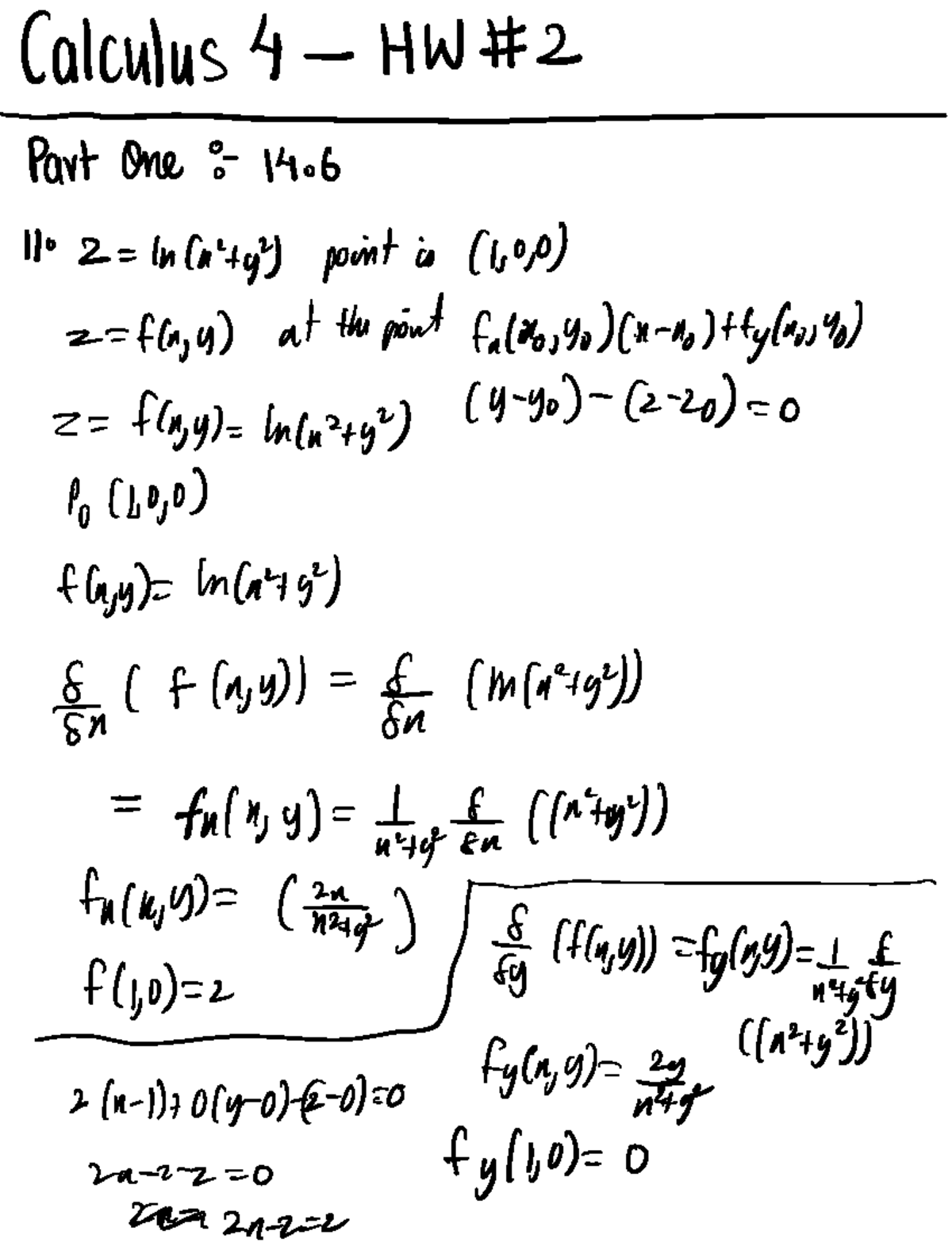 Note 31 Jan 2024 - HW 9 - Calculus 4 HW 2 one 14 br 11 In City pointis ...