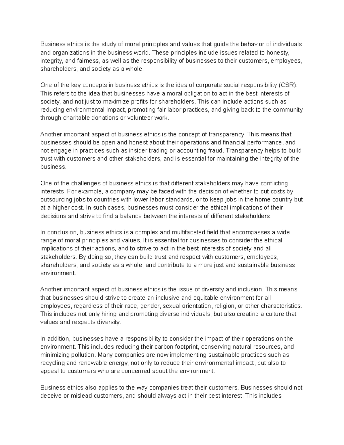 Business ethics - Portico - Business ethics is the study of moral ...