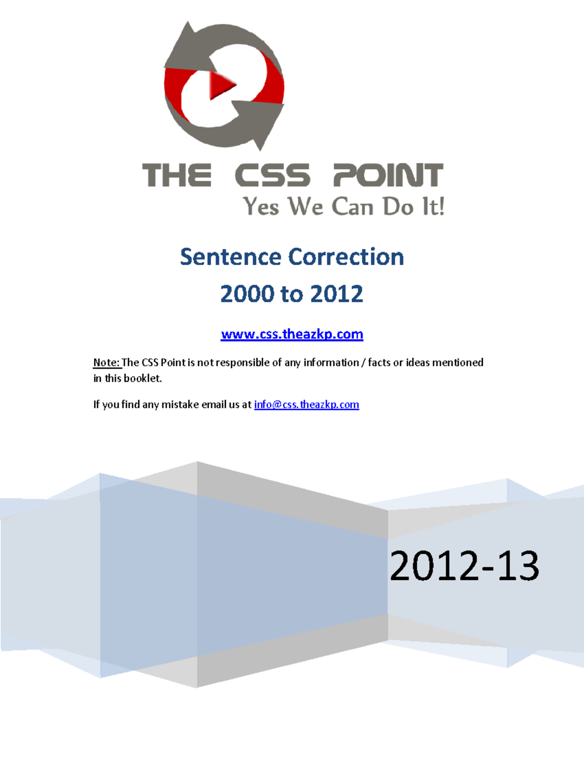 Sentence Correction Solved Class Work - 2012- Sentence Correction 2000 to 2012 css.theazkp Note ...