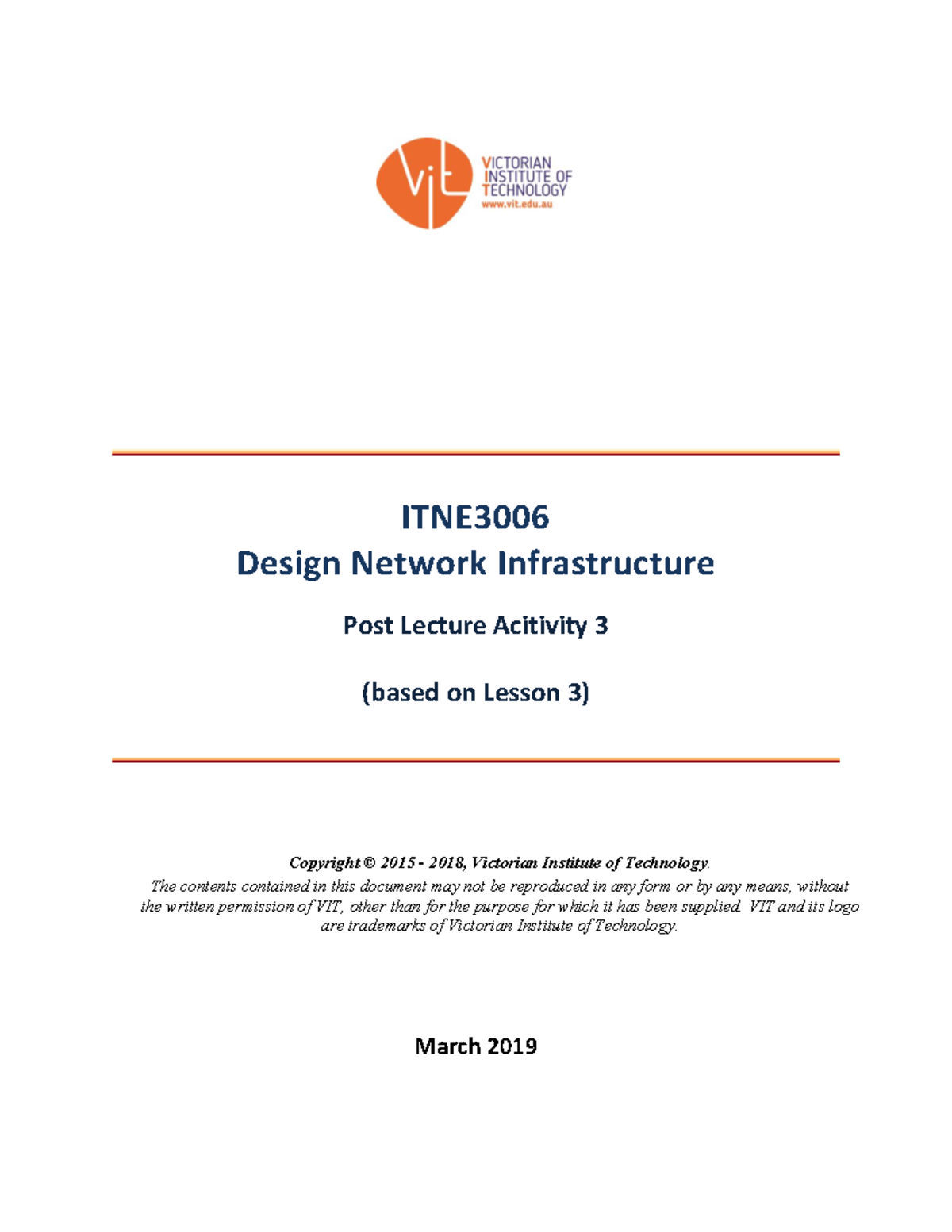 Design network 3 - Assignment - ITNE Design Network Infrastructure Post ...