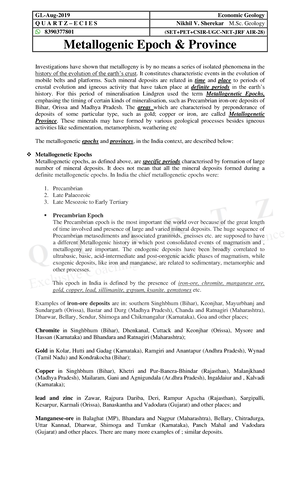 Metasomatic replacement - Bsc Geology - Studocu