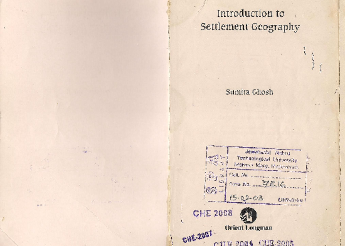 Settlement Geography - Aha - Introduction to Settlement Geography m ...