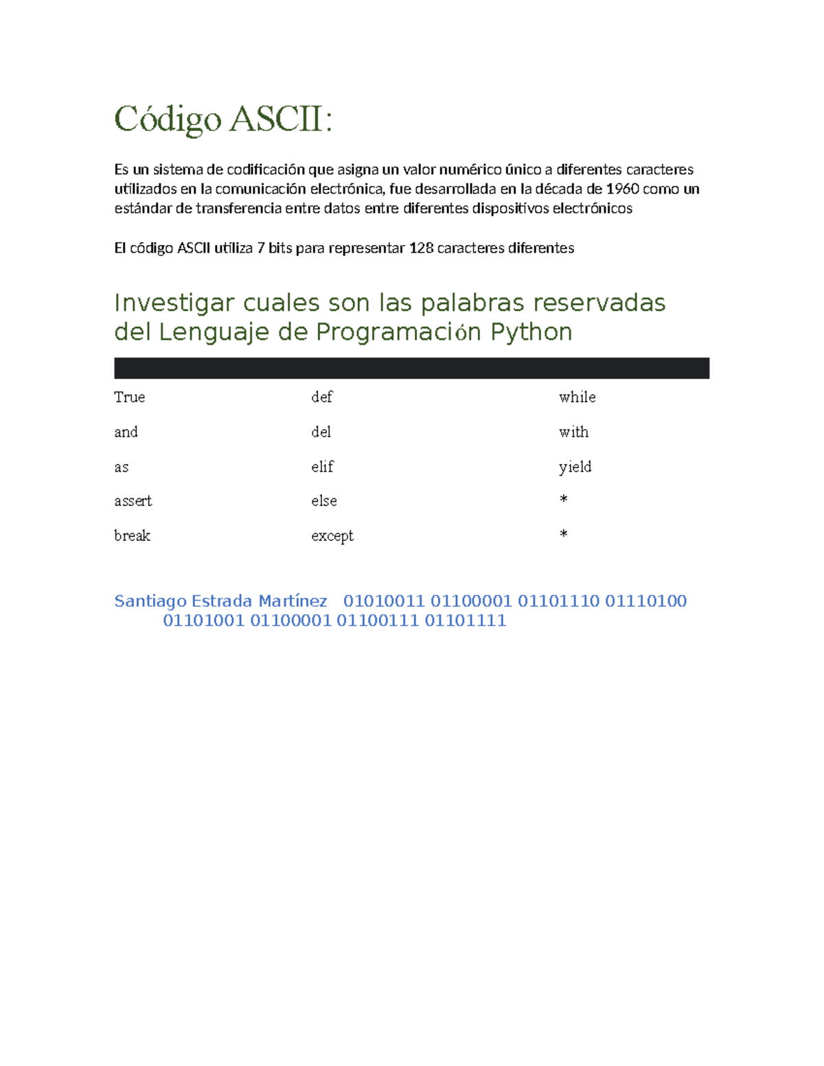 Codigo 490 - Código ASCII: Es un sistema de codificación que asigna un ...