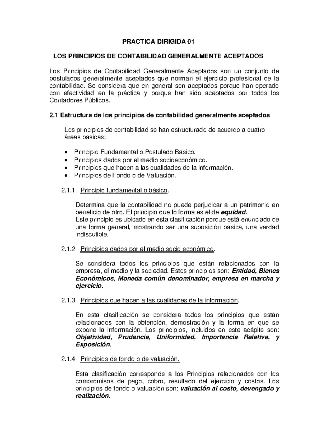 Practica2020 - ju - PRACTICA DIRIGIDA 01 LOS PRINCIPIOS DE CONTABILIDAD ...