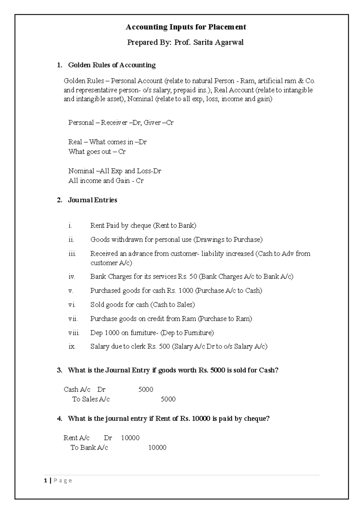 Accounting Refresher - PI Prep content - Prepared By: Prof. Sarita ...