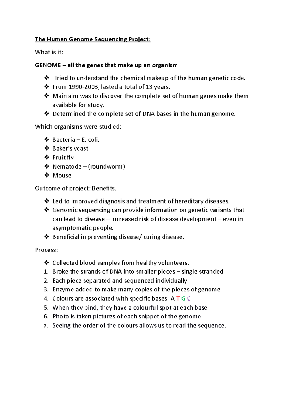 Human Genome project - Studocu