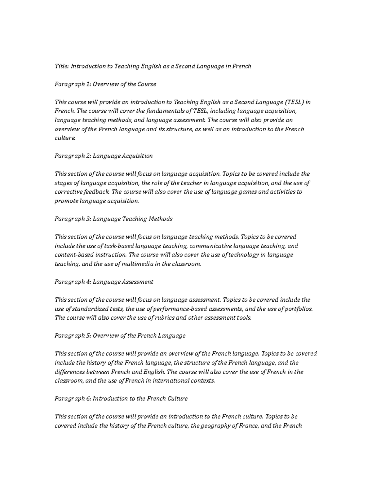 Teaching English as a Second Language Study Notes - Title: Introduction ...