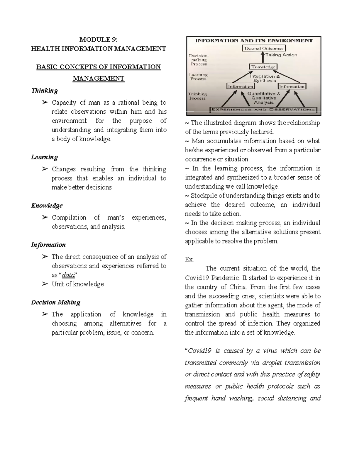 Laboratory Management Module 9 Handout - MODULE 9: HEALTH INFORMATION ...