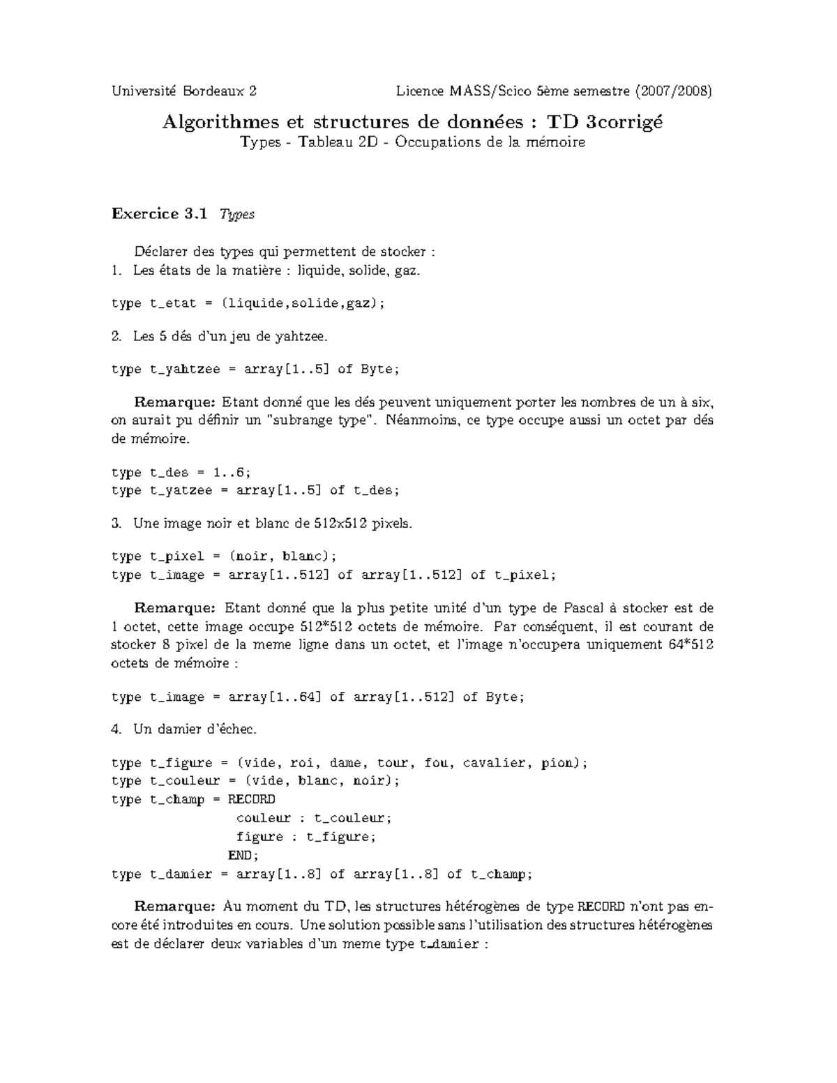 Ofpptmaroc - Algorithmique et structure de données - Universit ́e Bordeaux 2 Licence MASS/Scico ...