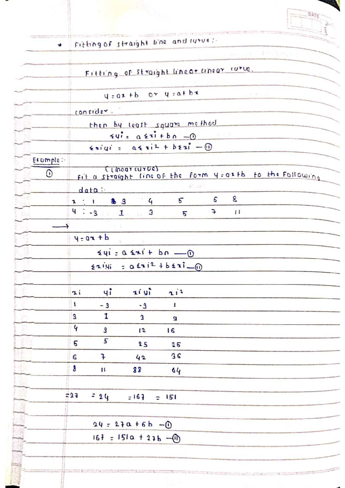 Fitting of stright line or curve Unit 3 - Computer Engineering - Studocu