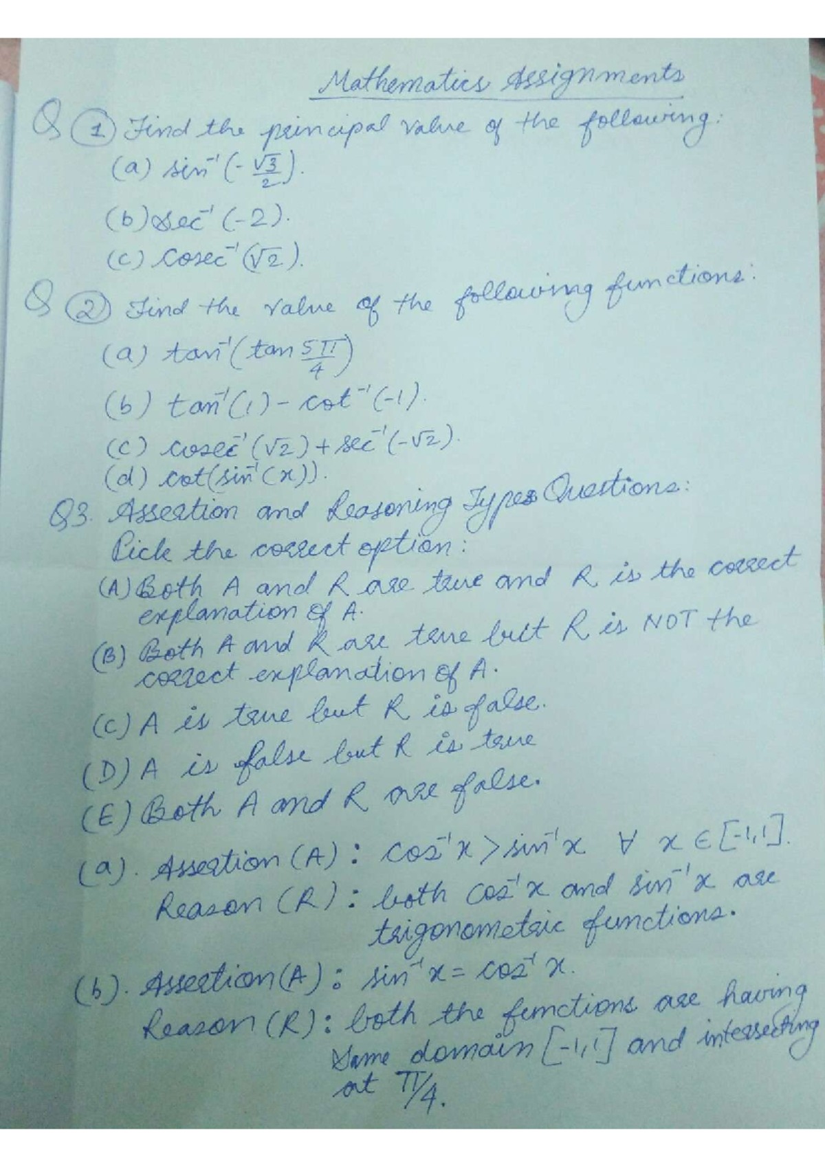 Inverse-Trigonometric-Functions - Chemistry-1 - Studocu