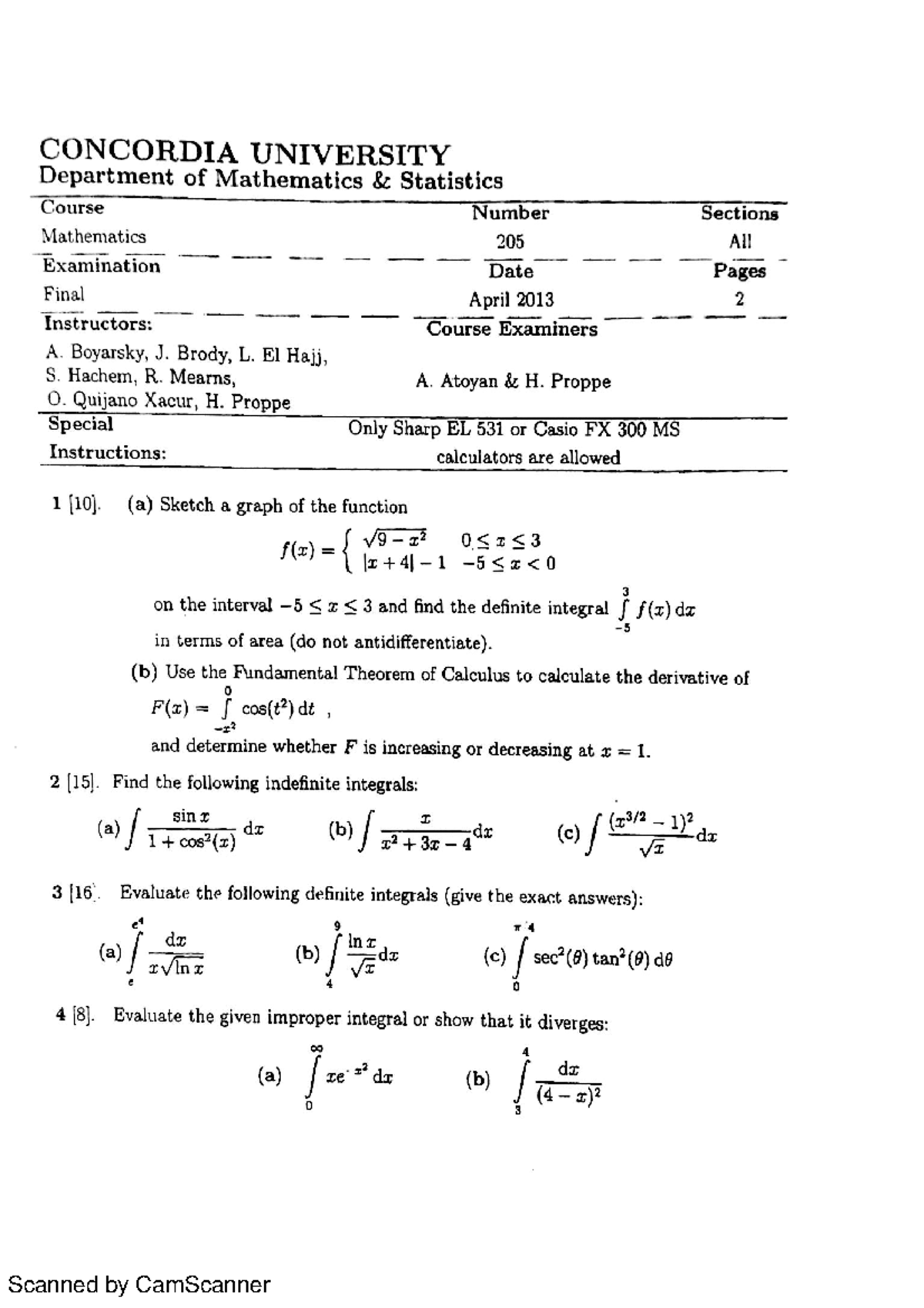 MATH 205 - Final (2013-W) - MATH 3100 - Scanned by CamScanner Scanned ...