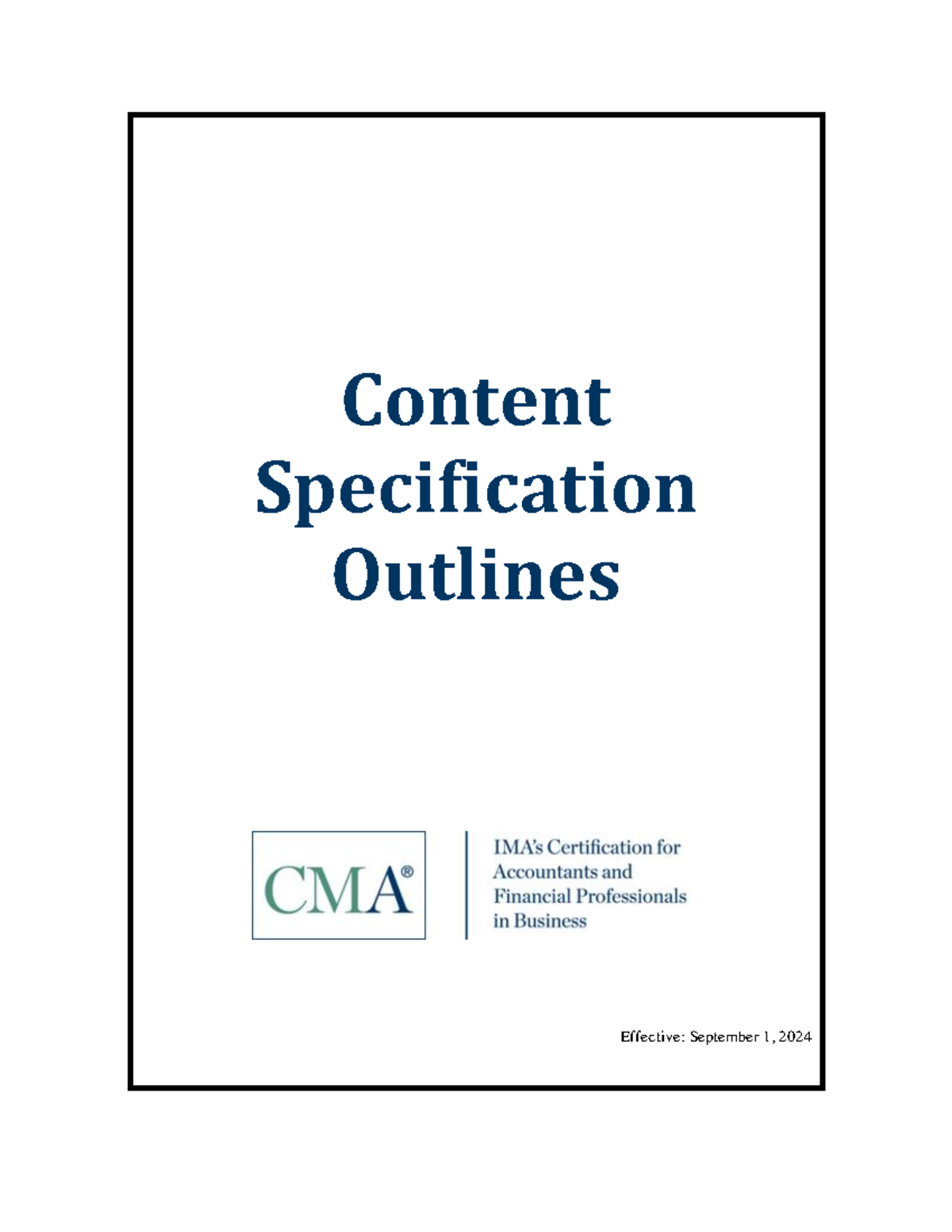 2024 CMA Content Specification Outlines Final - Content Specification ...