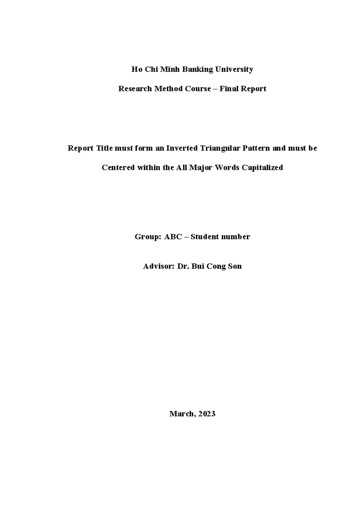 HUB - Research mehod course - final report template - Ho Chi Minh ...